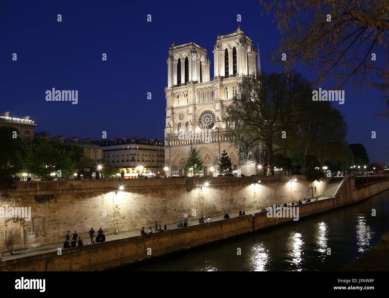 Paris Police Headquarters At Night Stock Photo - Alamy
