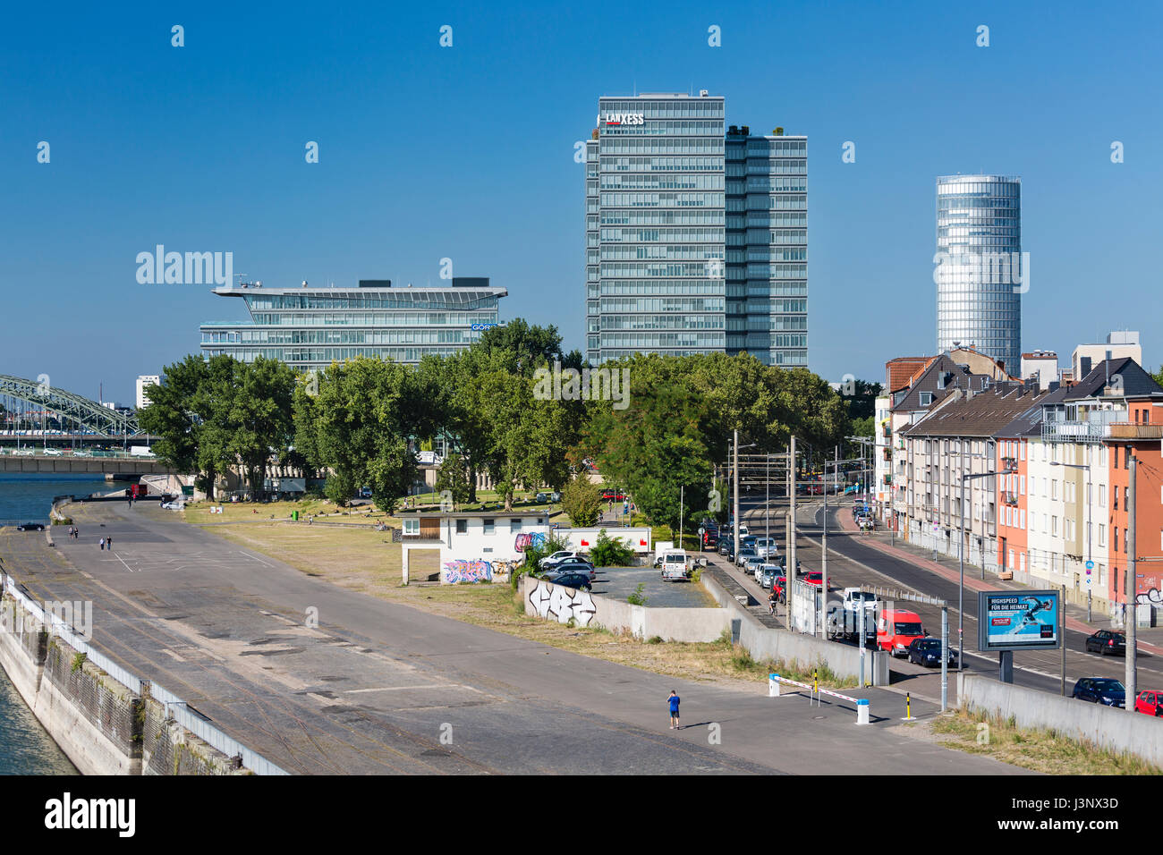 COLOGNE - SEPTEMBER 6: Cologne Deutz with the modern Lanxess Tower in ...