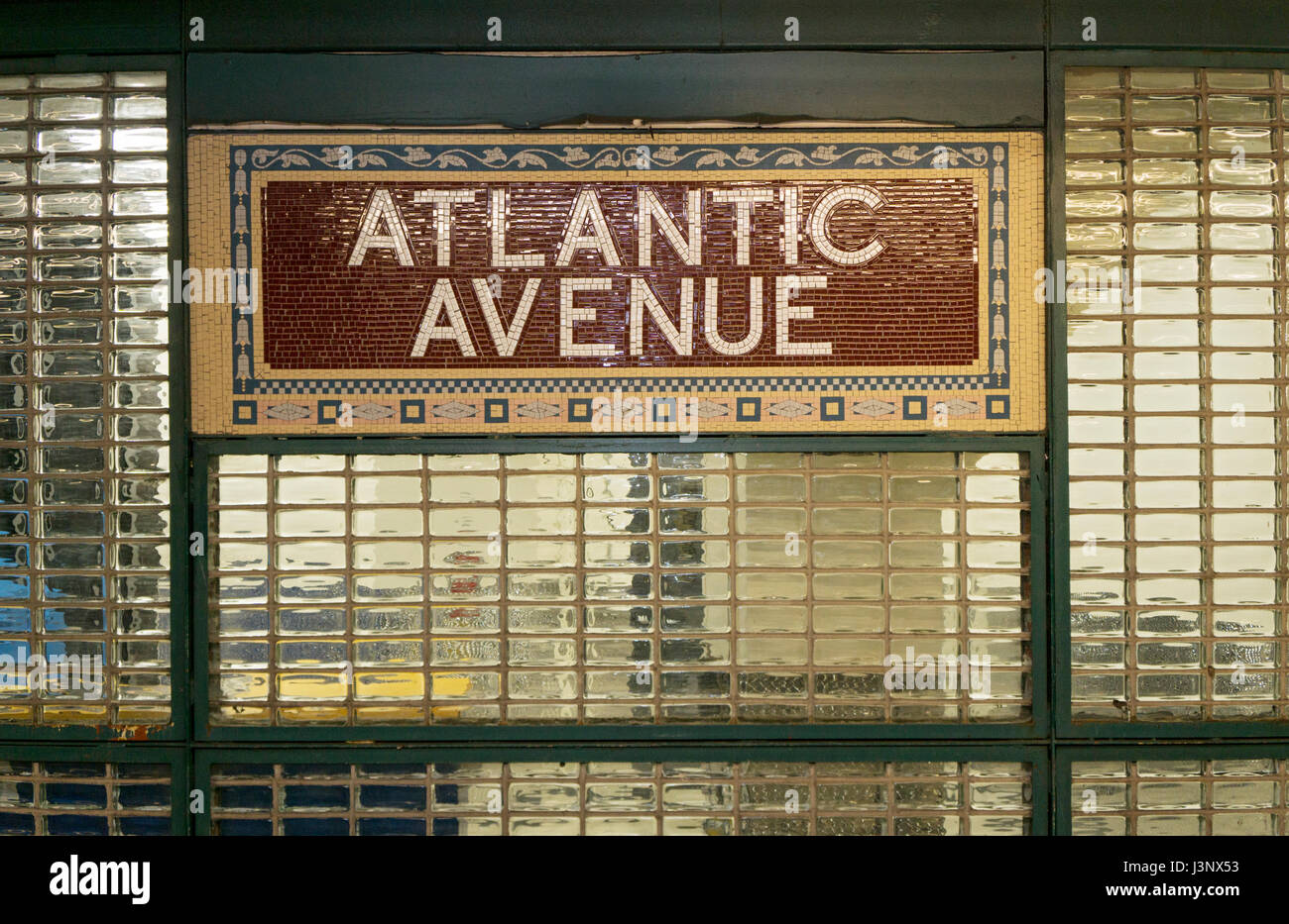 A sign at the Atlantic Avenue station oif the IRT subway line in ...