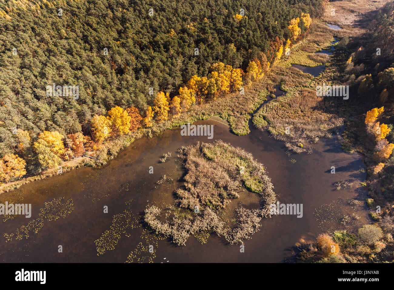 beautiful autumn landscape, aerial photo Stock Photo - Alamy
