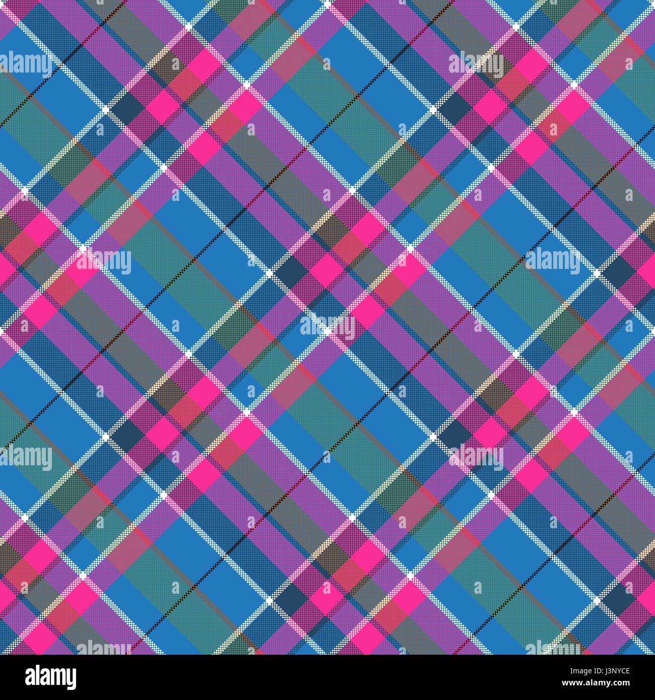 Blue pink pixels pattern seamless fabric texture. Vector illustration ...