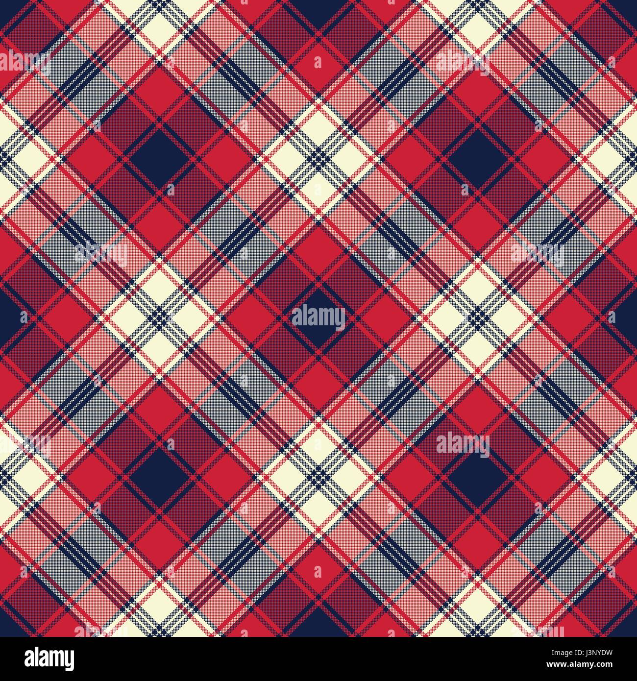 Fabric texture check plaid seamless pattern. Vector illustration Stock ...