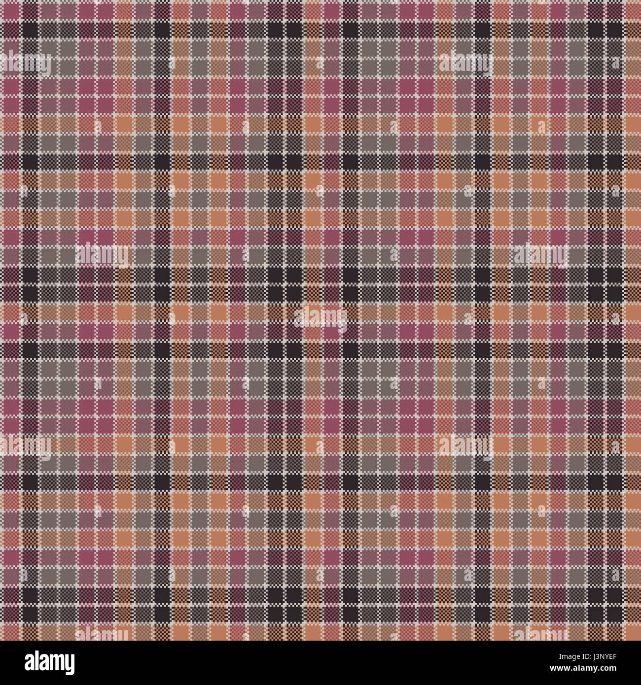 Mosaic check plaid pixel fabric texture seamless pattern. Flat design ...