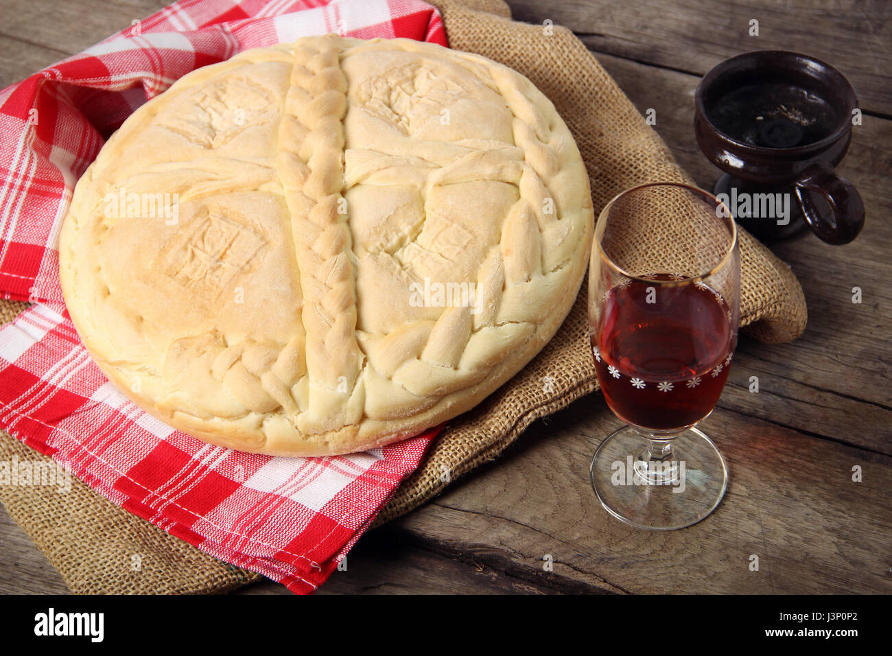 Traditional bread in Serbia Stock Photo - Alamy