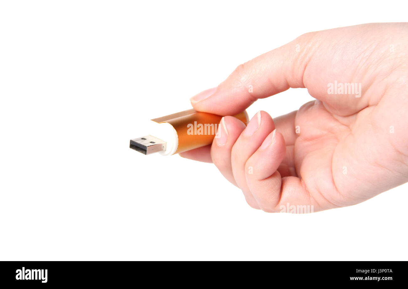 Hand holding USB Stock Photo - Alamy