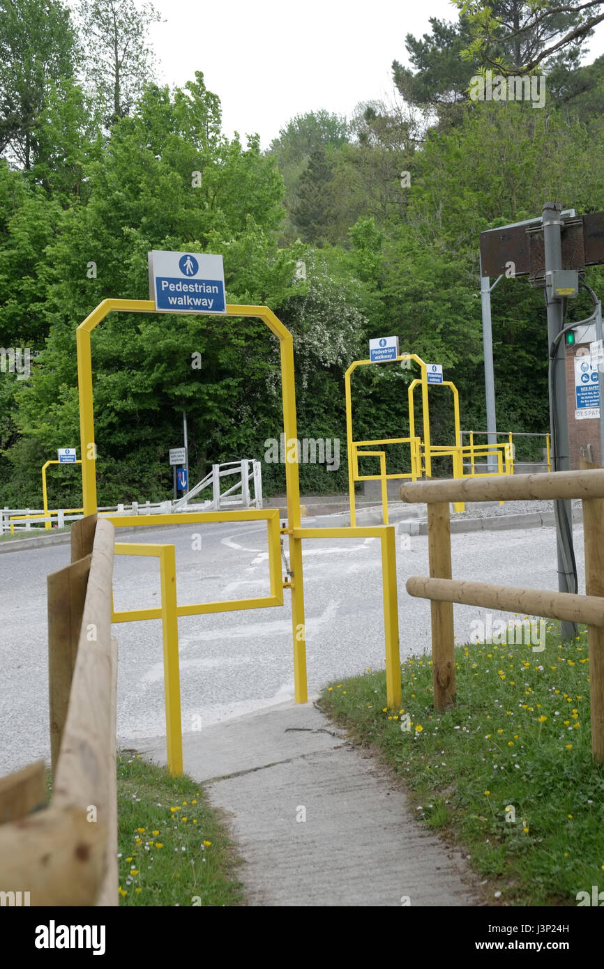 6th May 2017 - Safe walkway shown across the entrance to a quarry in ...