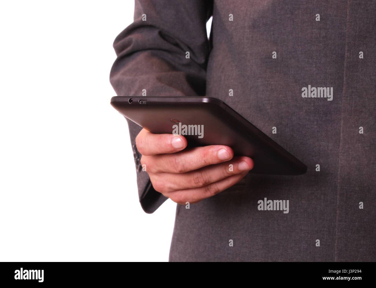 Man holding tablet Stock Photo - Alamy