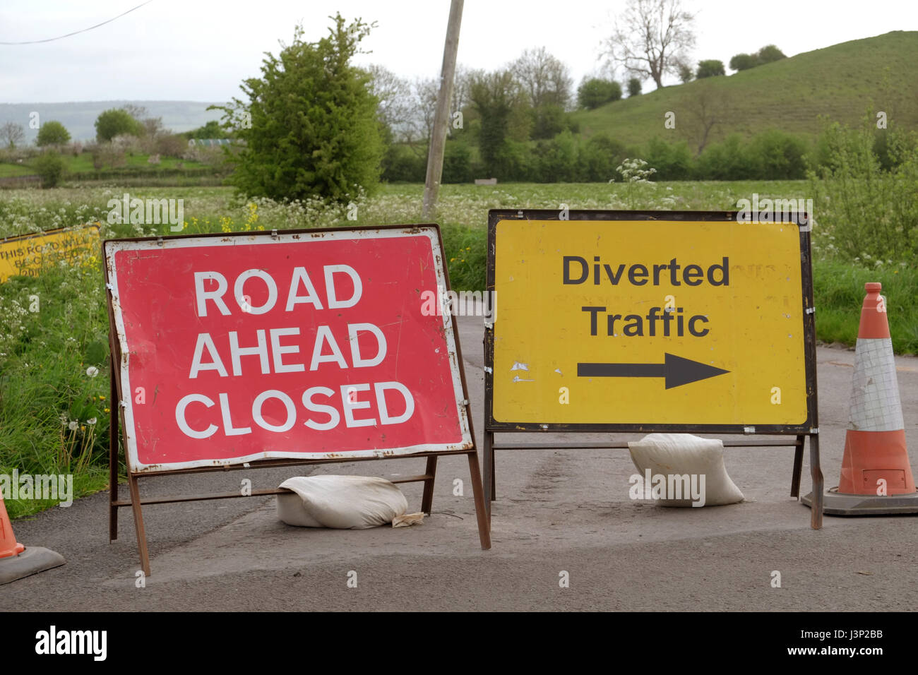 Lane closure traffic cones hi-res stock photography and images - Alamy