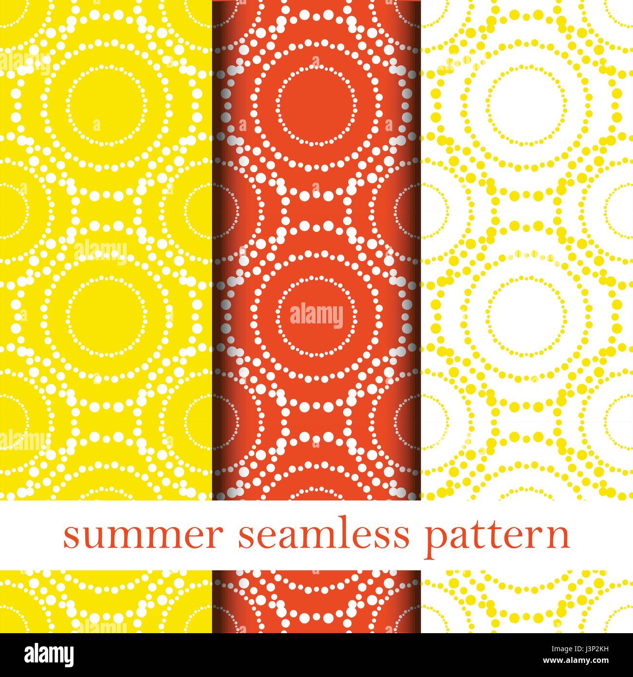 set of orange abstract seamless pattern. vector Stock Vector Image ...