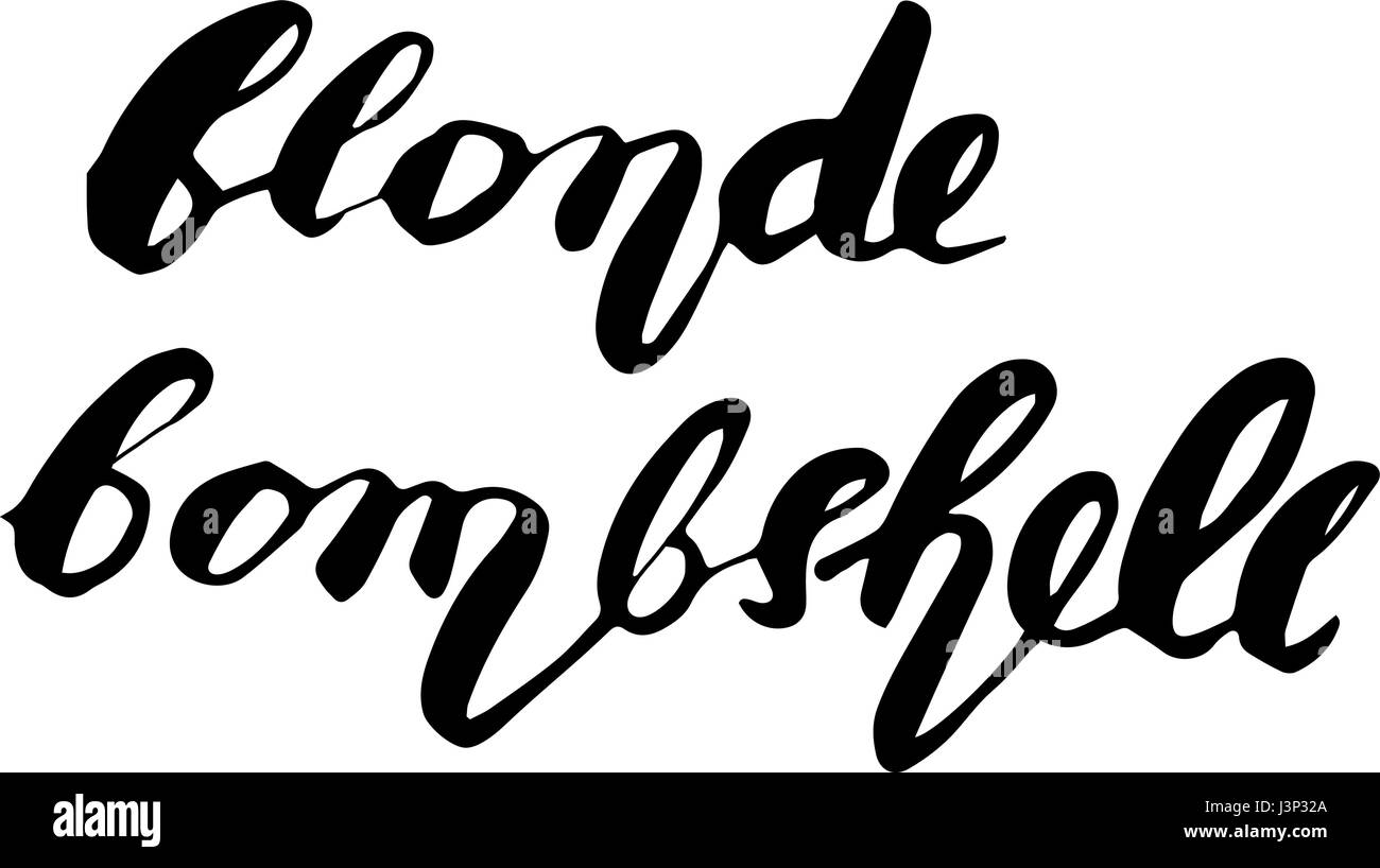 Handwritten lettering, text design about blonde Stock Vector Image ...