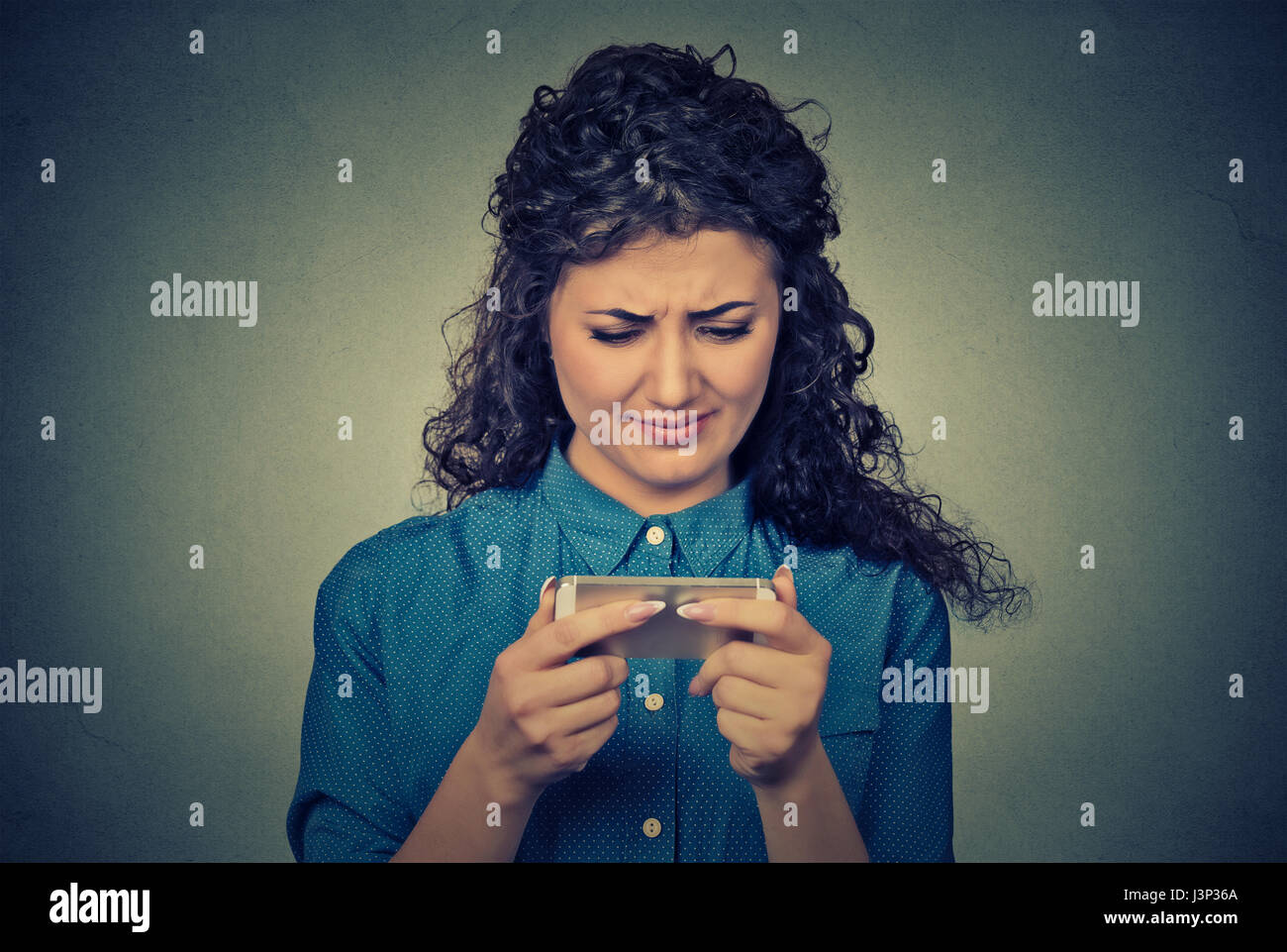 Closeup Portrait Upset Sad Skeptical Unhappy Serious Woman Talking
