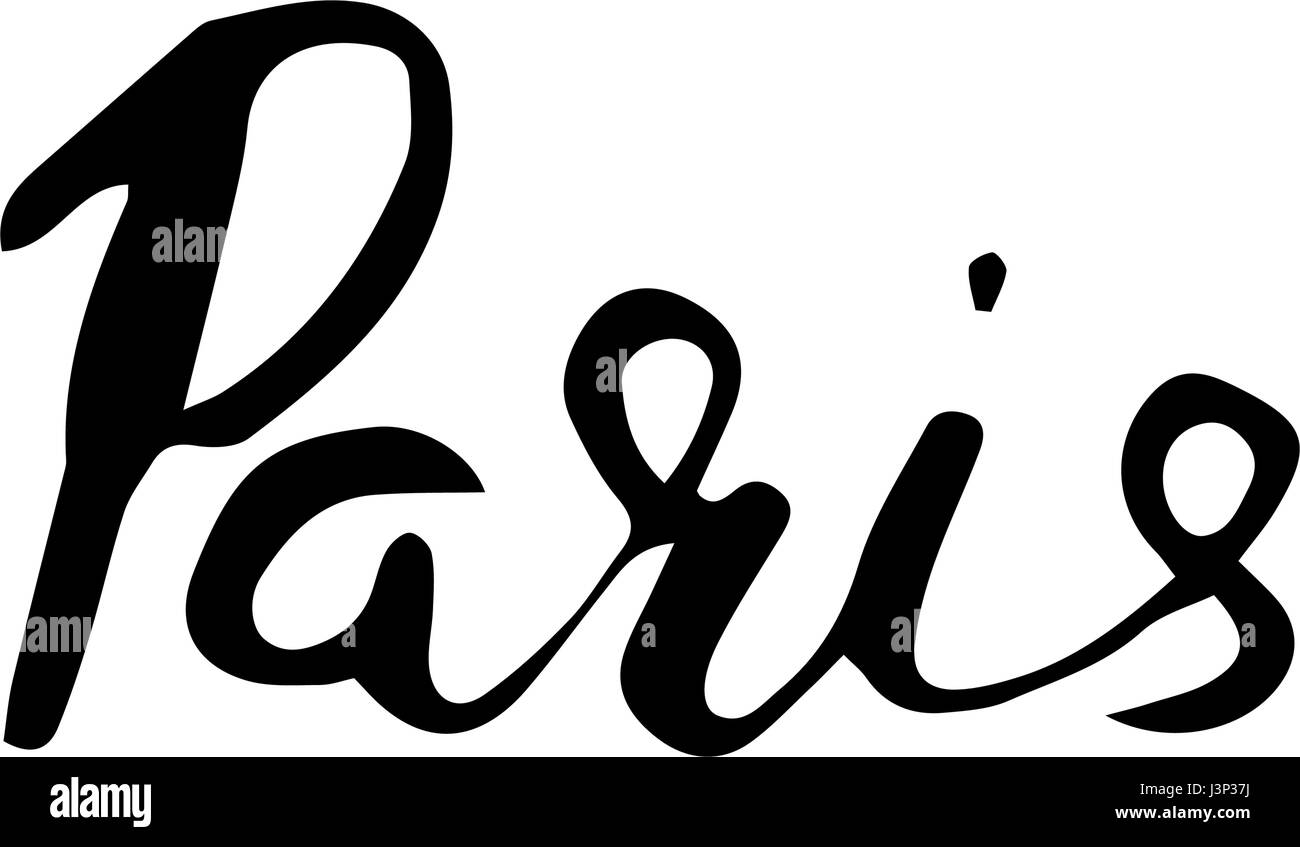 Paris hand lettering. Isolated on white background Stock Vector Image ...
