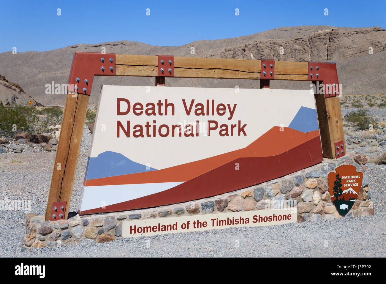Death Valley National Park entrance sign, California, USA Stock Photo ...