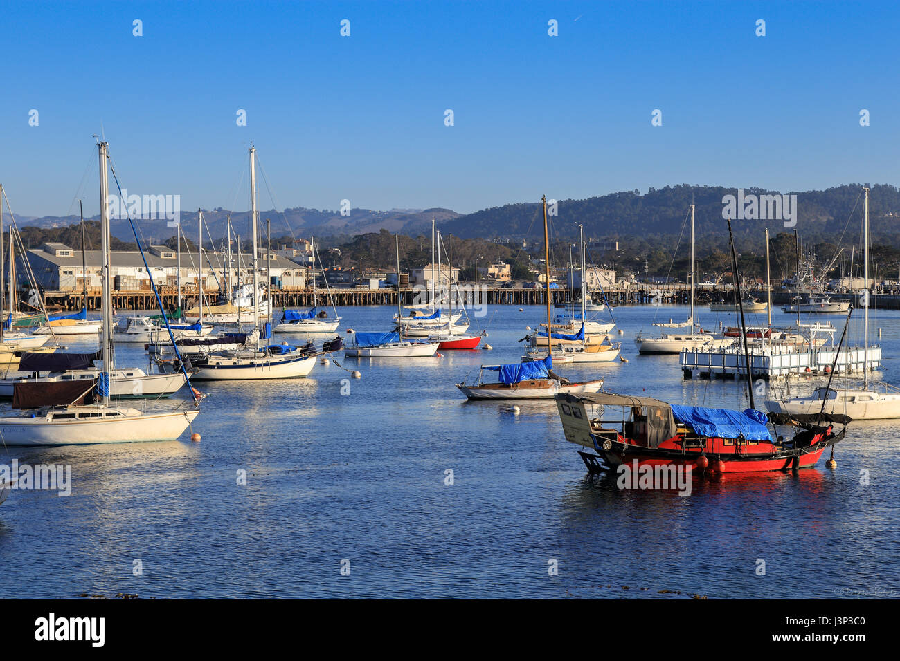 Boats and yachts at Monterey Harbor on a sunny afternoon Stock Photo ...
