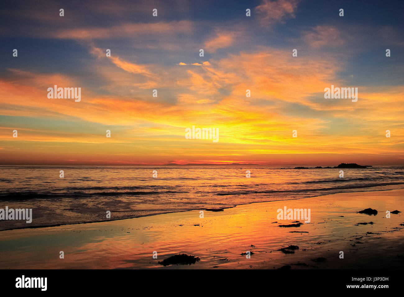 Magnificent display of colors at Laguna beach, California during a ...