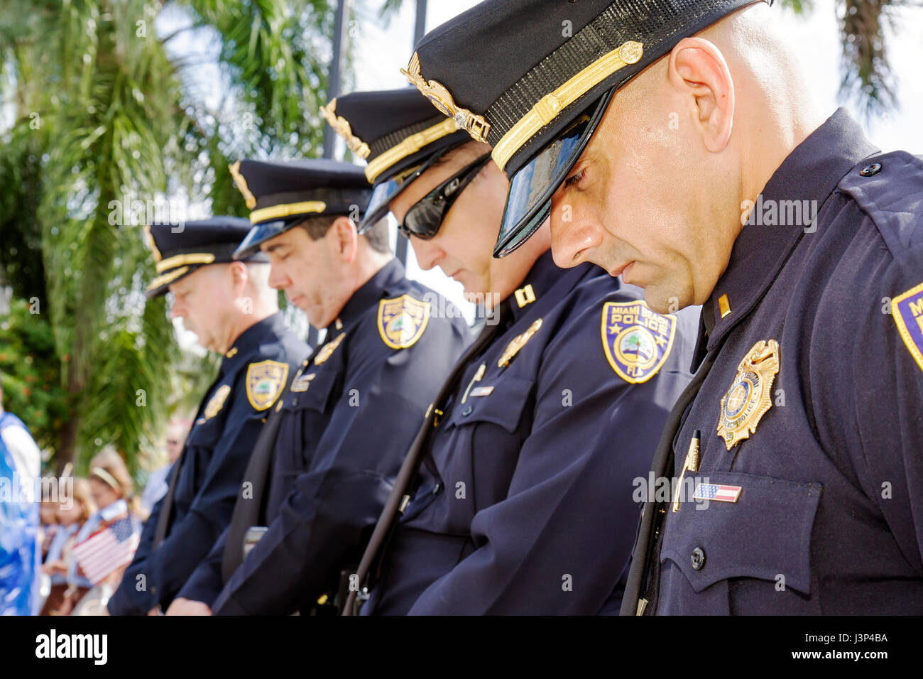 Miami Beach Florida,Police Department Plaza,Veterans' Day,ceremony ...