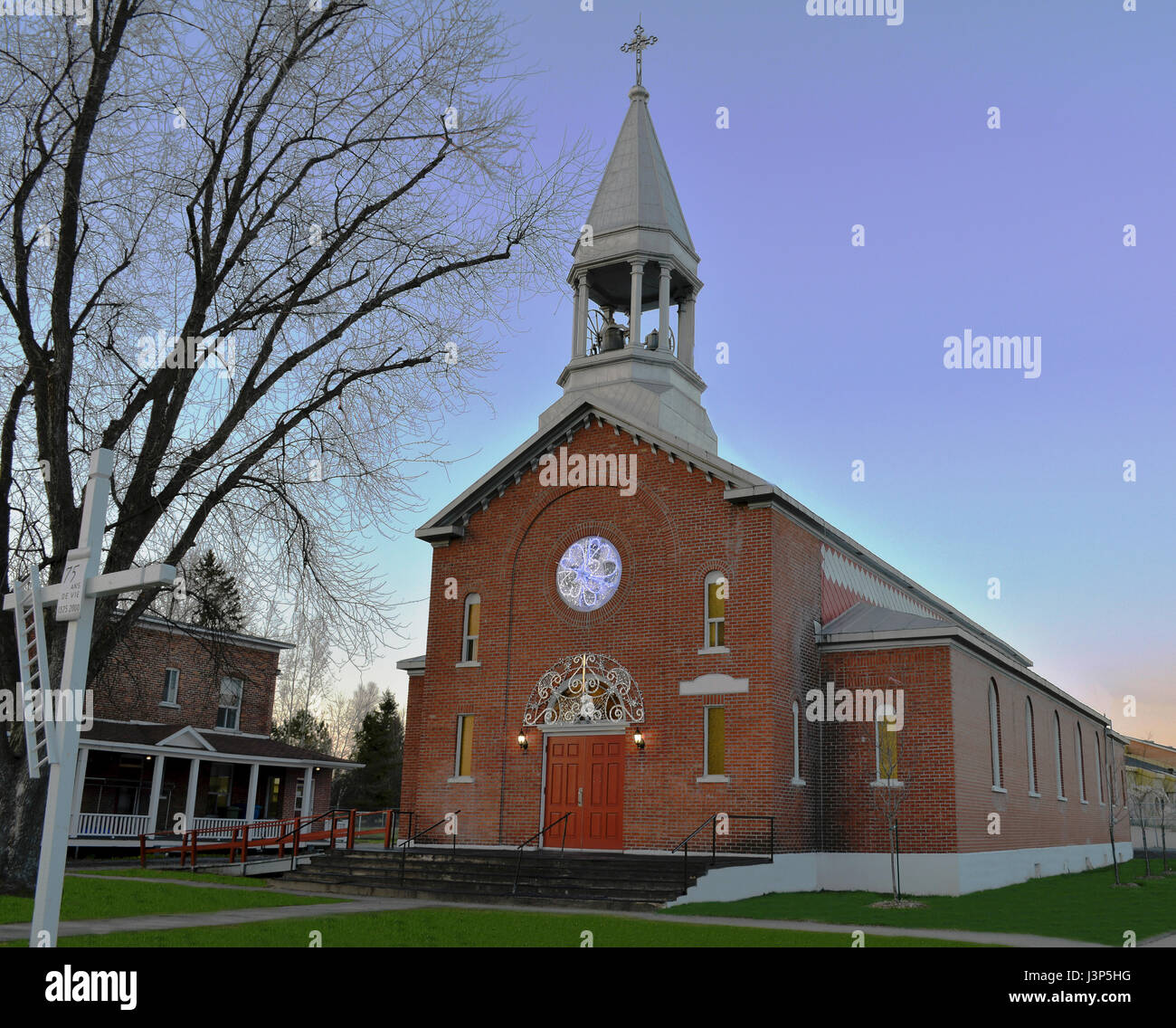 A church of the little town of Prevost in the Laurentian, picture at ...