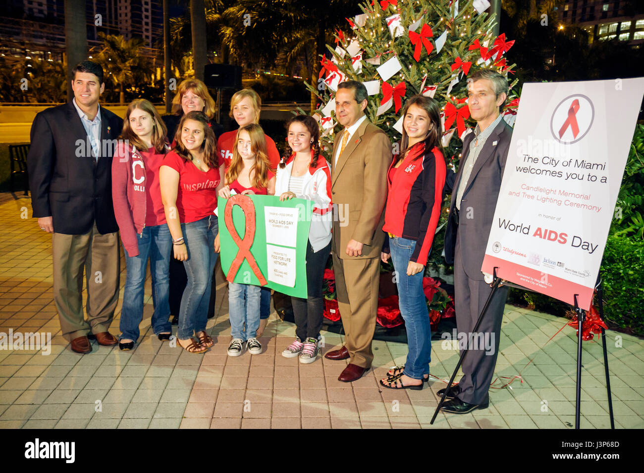 Miami Florida,River waterside Center,World AIDS Day,Candlelight ...