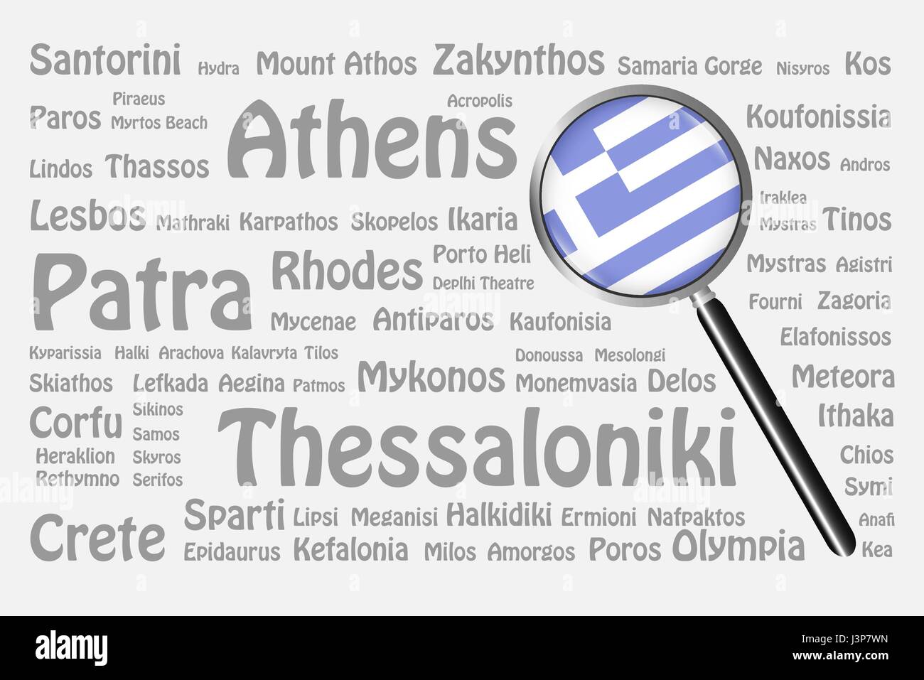 The magnifying glass with the Greek flag is on the right side of the ...