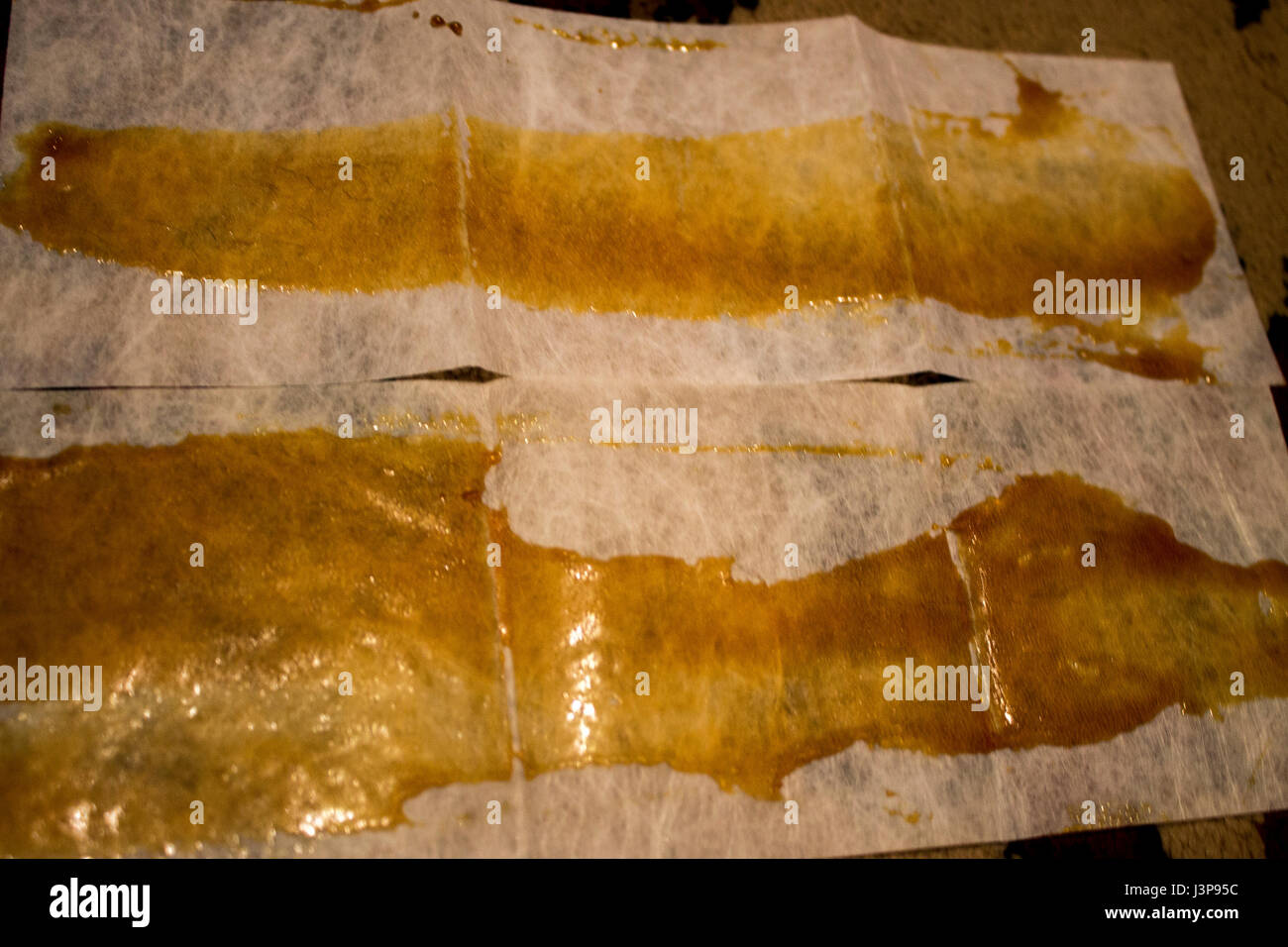 Used wax strips with hairs on wax Stock Photo - Alamy