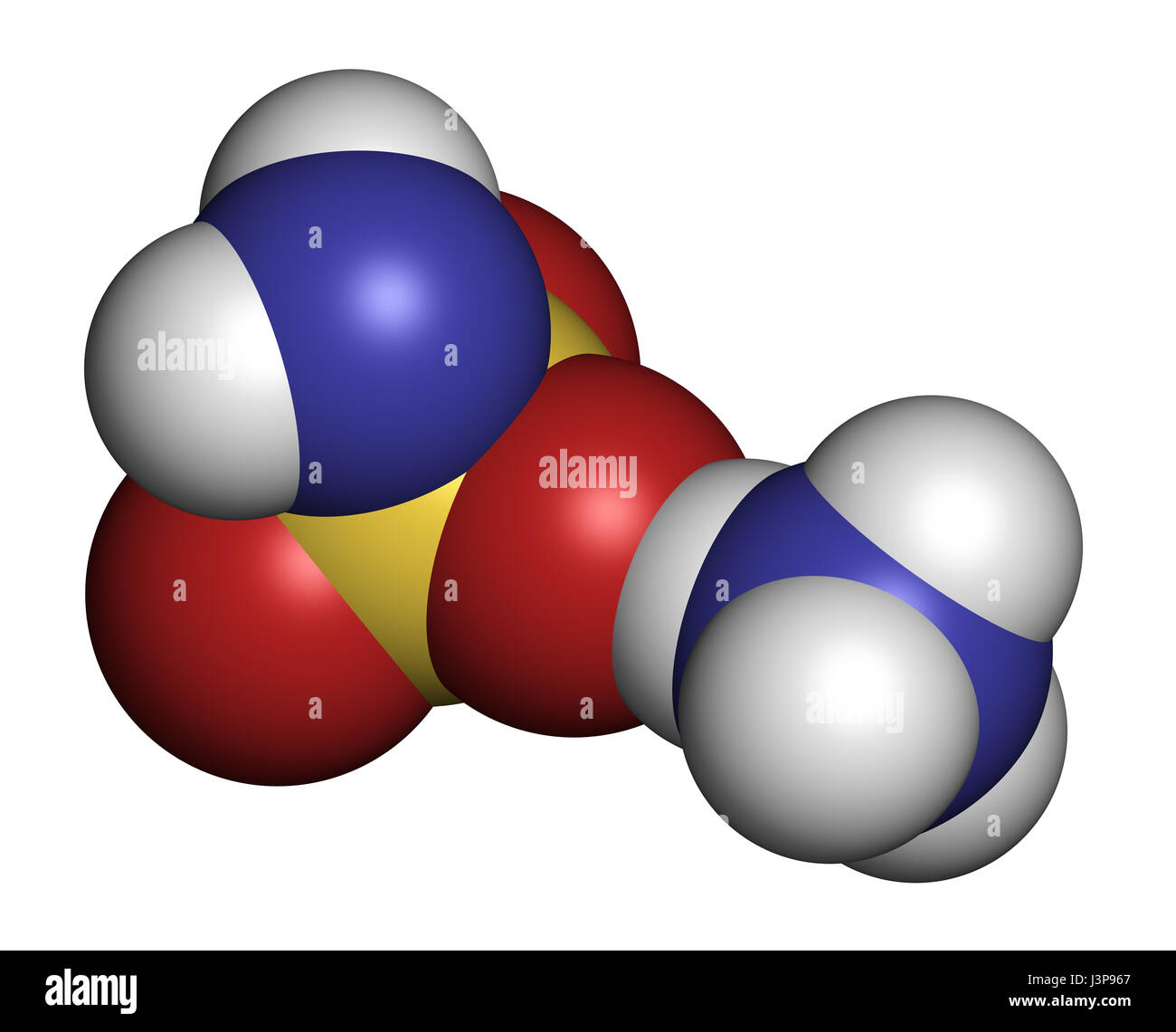 Ammonium sulfamate herbicide (weed killer) molecule. Atoms are ...