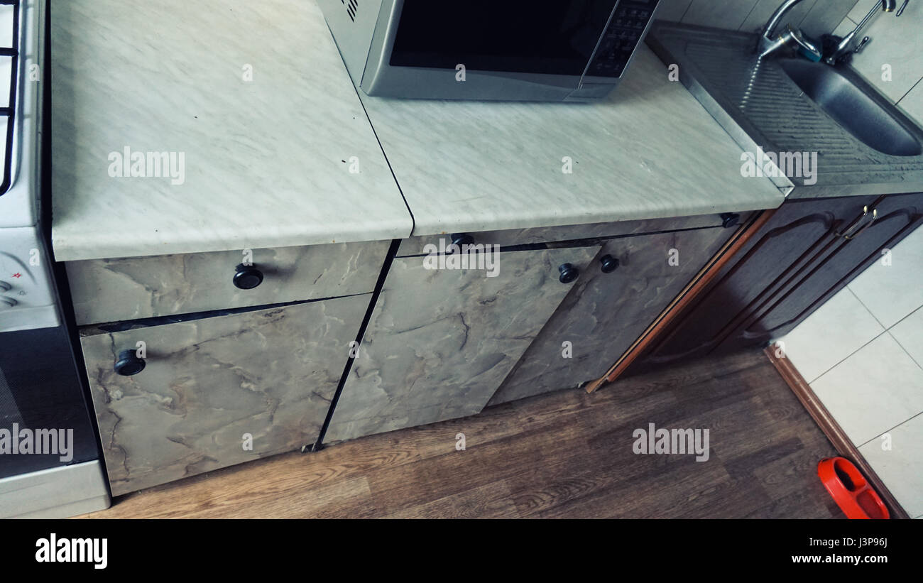 Kitchen made in old design. Old design background Stock Photo - Alamy