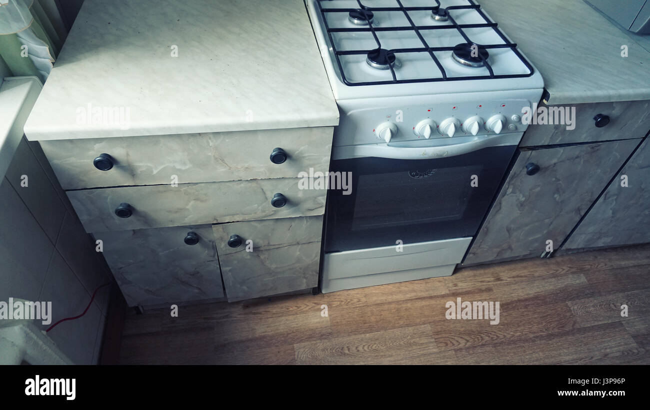Kitchen made in old design. Old design background Stock Photo - Alamy