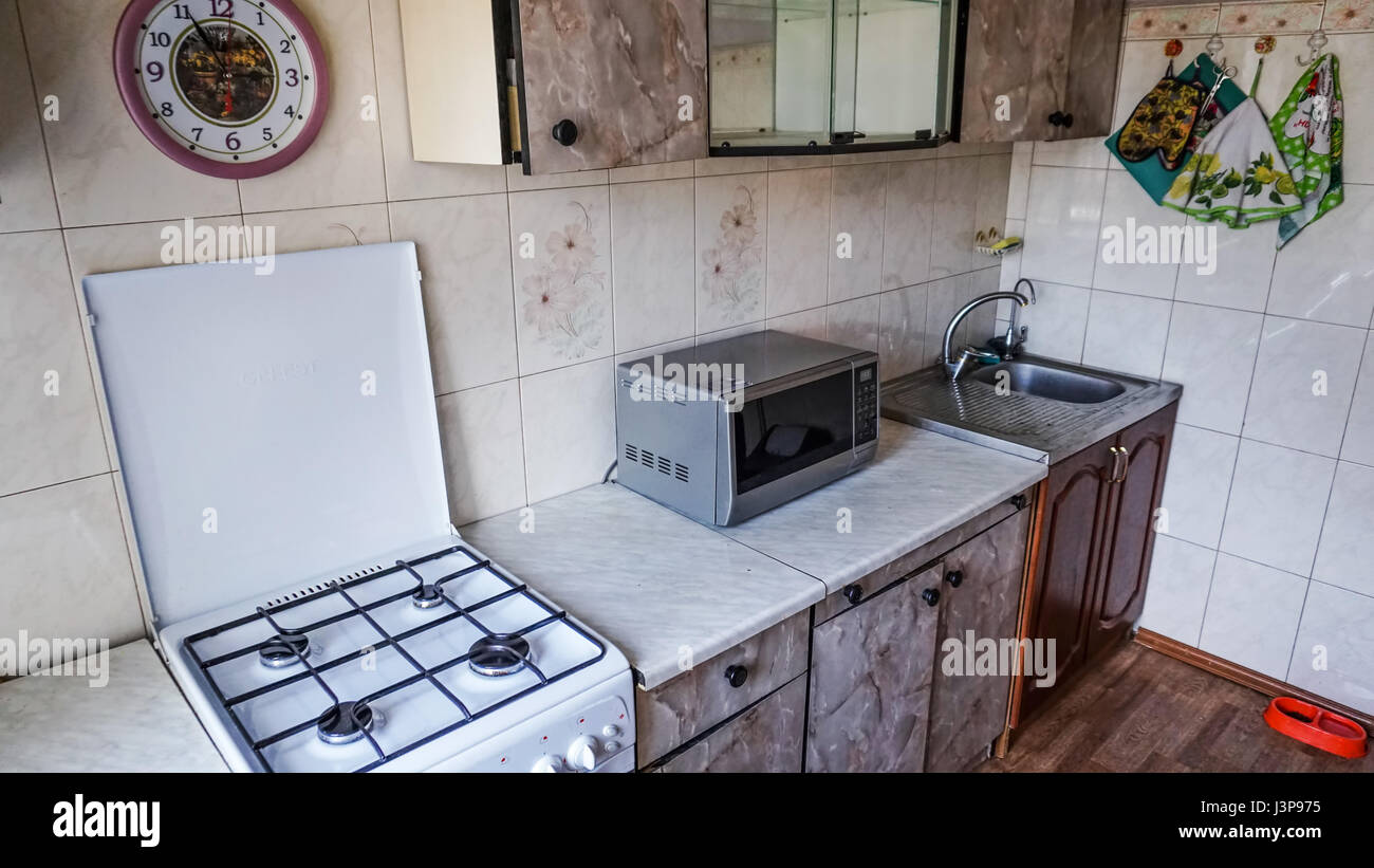 Kitchen made in old design. Old design background Stock Photo - Alamy