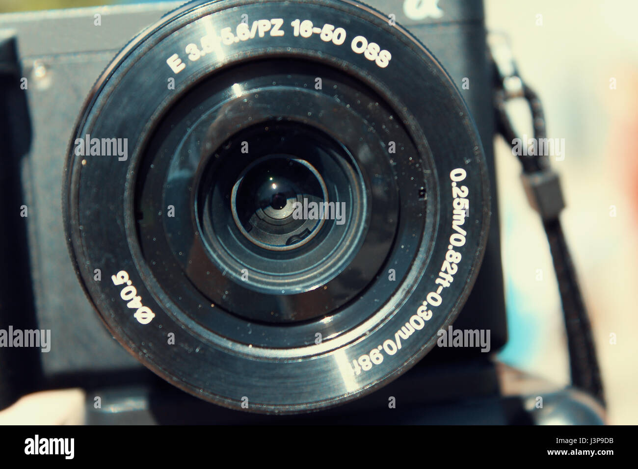 black camera at a close distance Stock Photo - Alamy
