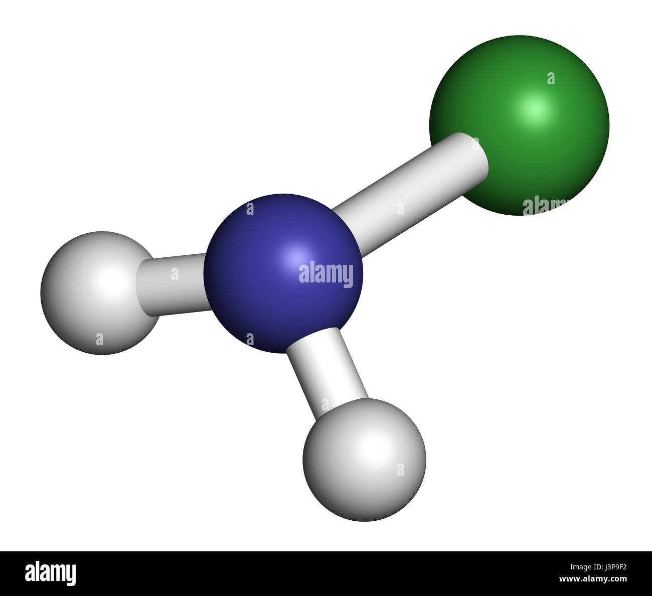 Chloramine (monochloramine) disinfectant molecule. Readily decomposes ...
