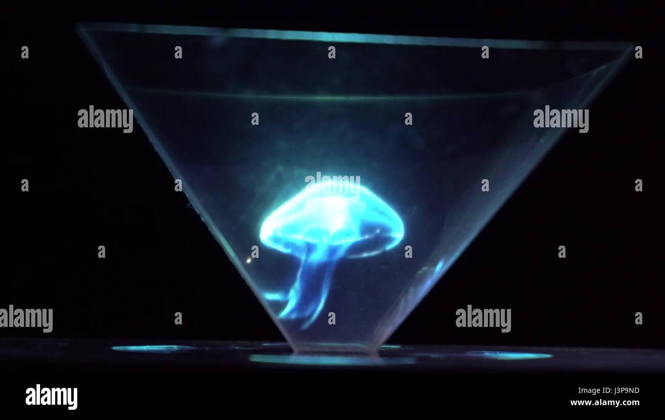 incredibly beautiful moving hologram on a black background Stock Photo ...