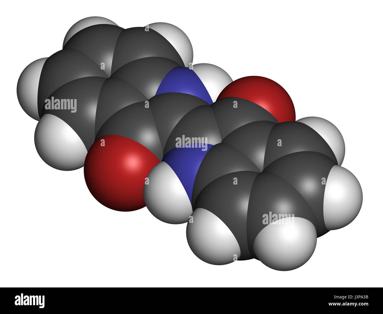 Indigotin indigo dye molecule. Used to color cotton in the production ...