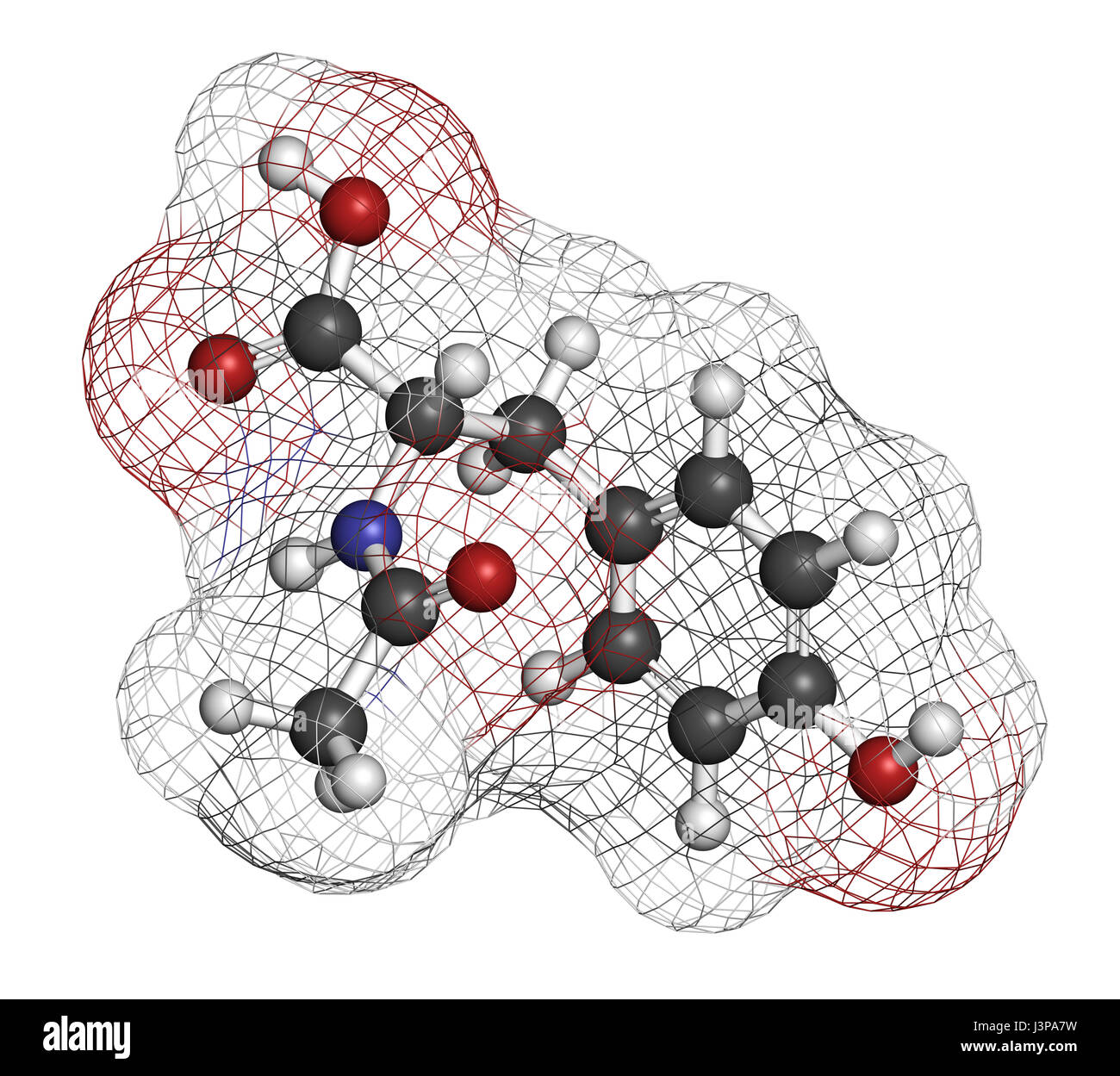 N-acetyl-tyrosine (NALT) molecule. Acetylated form of the amino acid ...