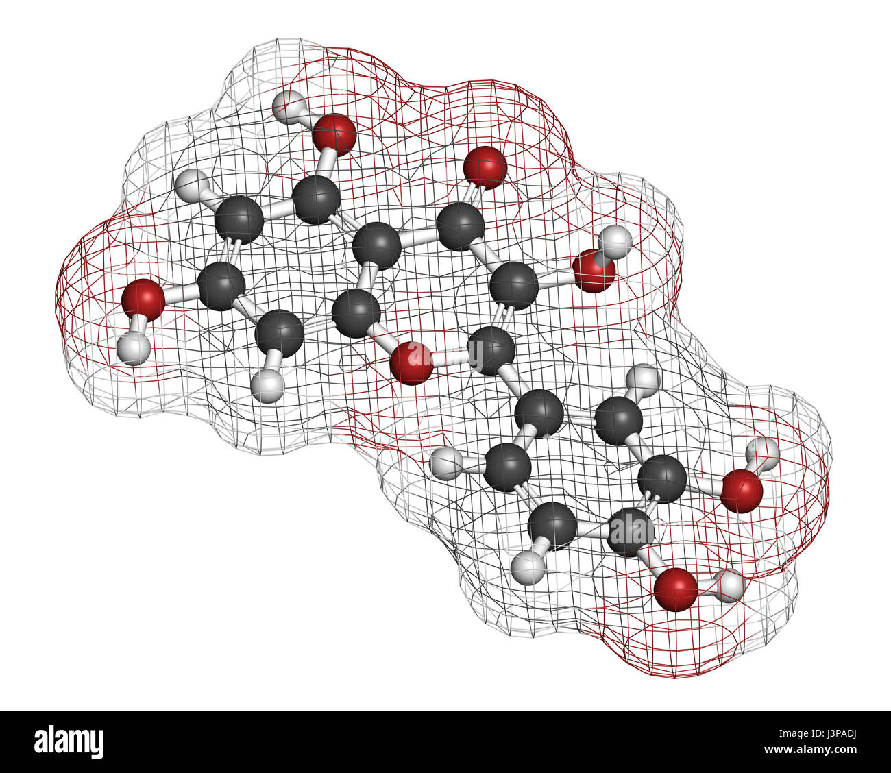 Quercetin molecular model flavonoid chemical Cut Out Stock Images ...