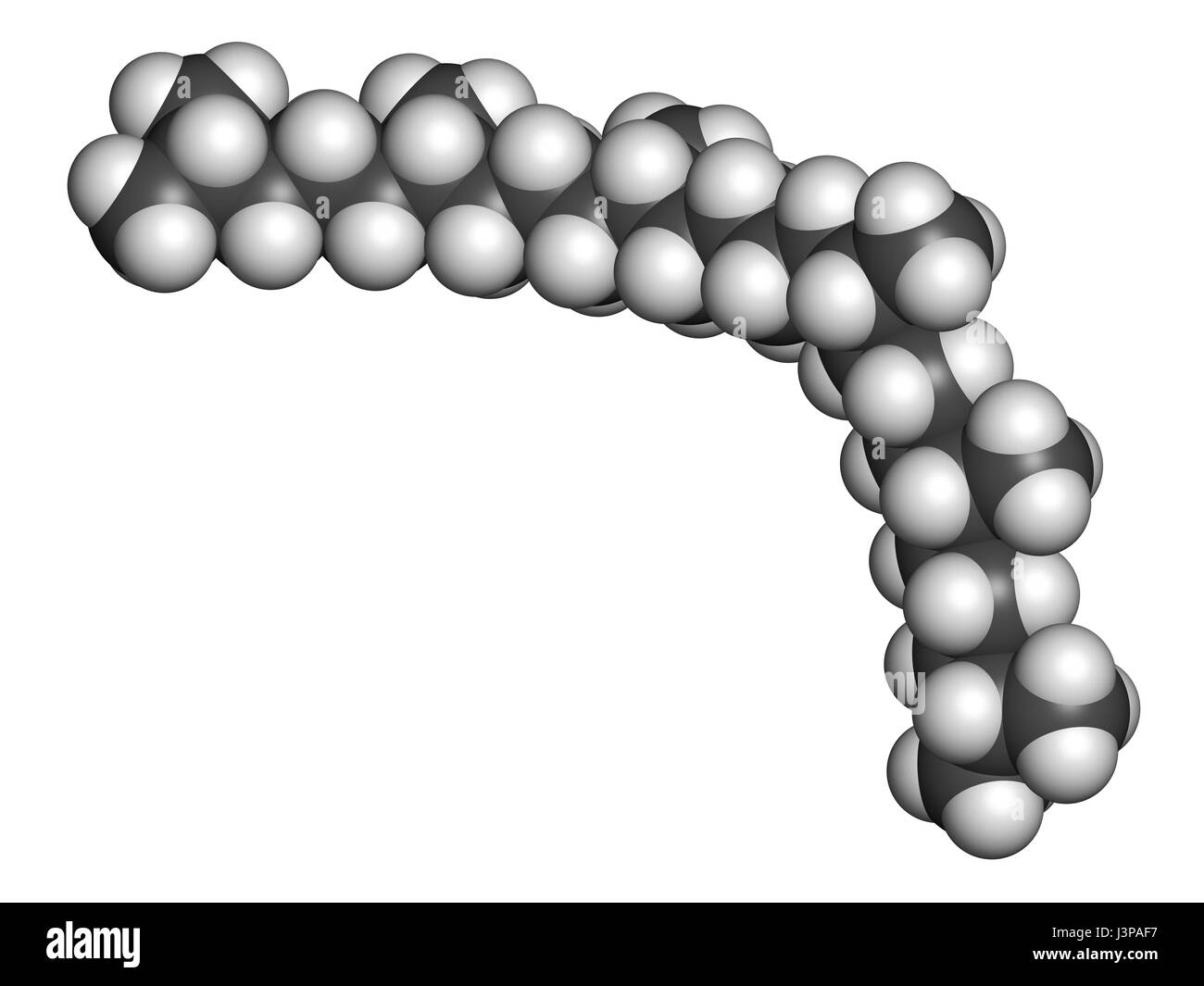 Squalane molecule. Saturated compound, derived from squalene. Used in ...