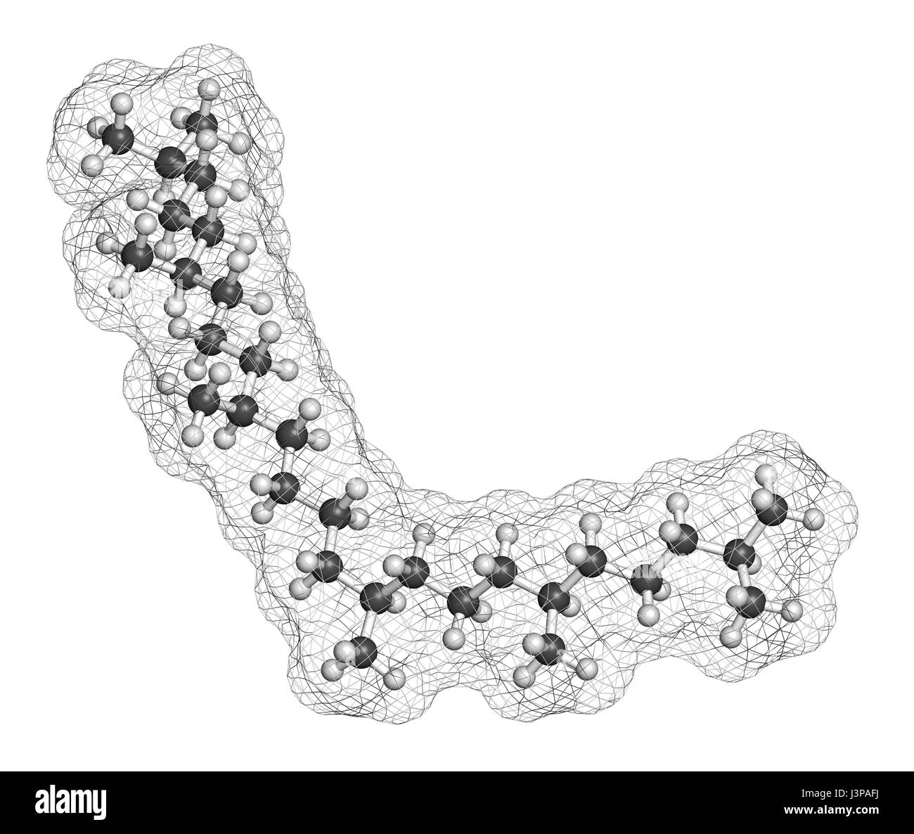 Squalane molecule. Saturated compound, derived from squalene. Used in ...