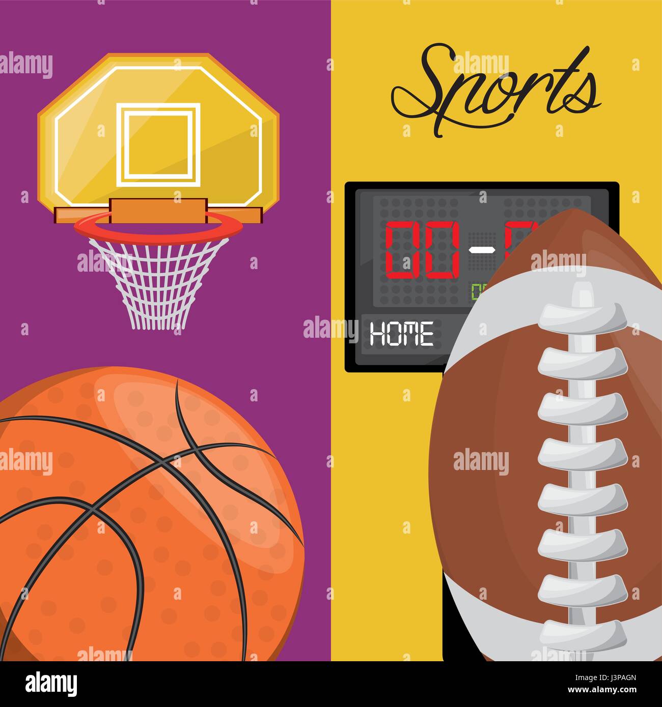 basketball and football points competition game Stock Vector Image ...