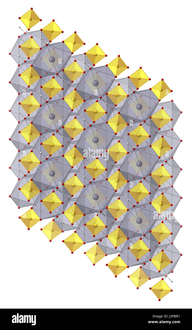 Gypsum (calcium sulfate dihydrate, CaSO4.H2O) mineral, chemical ...