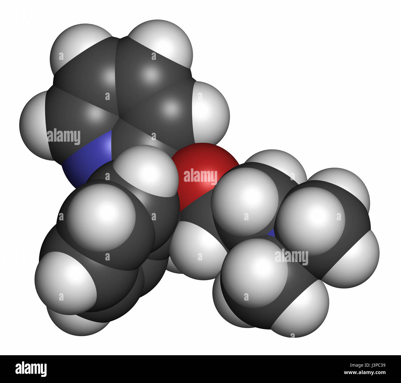 Doxylamine antihistamine drug molecule. Also used as over-the-counter ...
