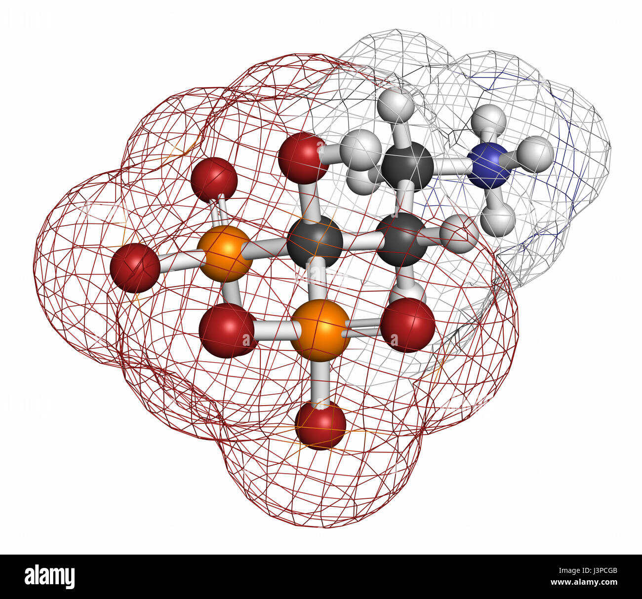 Pamidronic acid (pamidronate) osteoporosis drug molecule ...