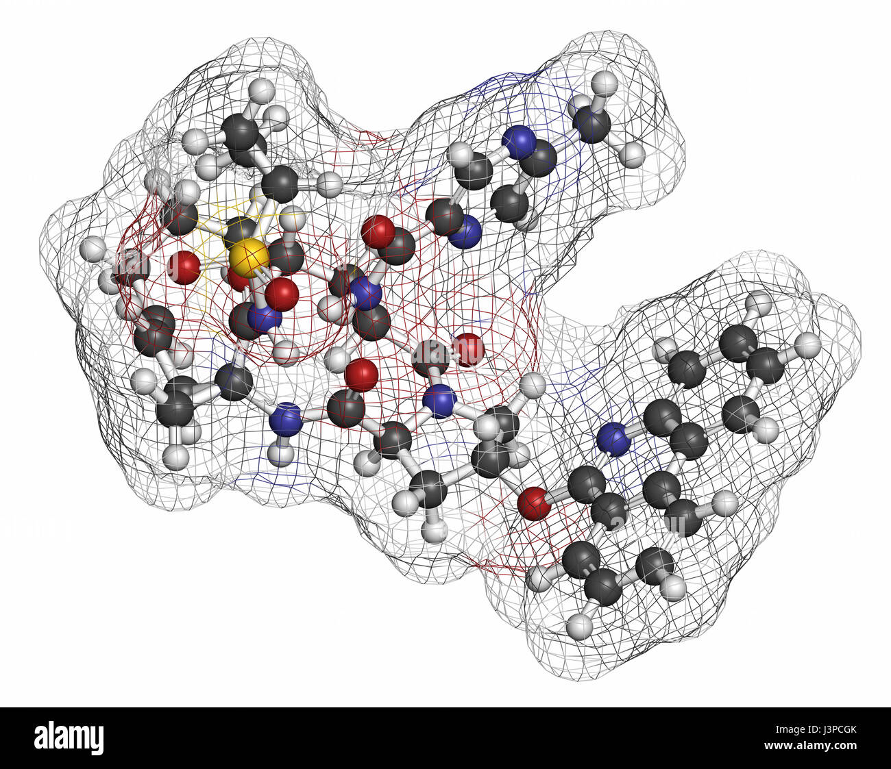 Paritaprevir hepatitis C virus (HCV) drug molecule (NS3-4A serine ...
