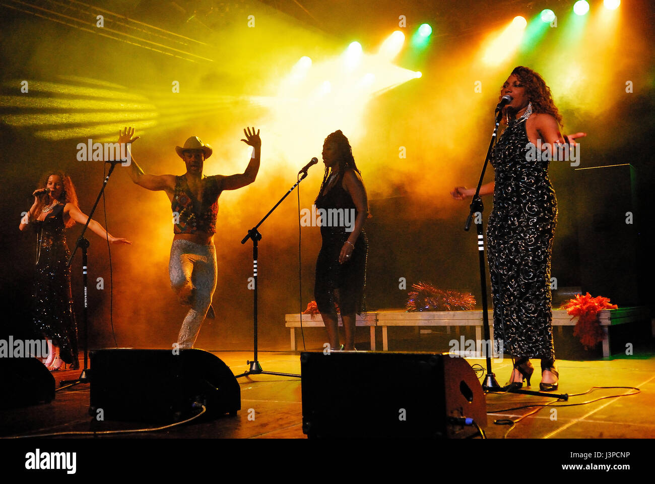 Boney M. West German music group playing disco, euro disco, dance and ...