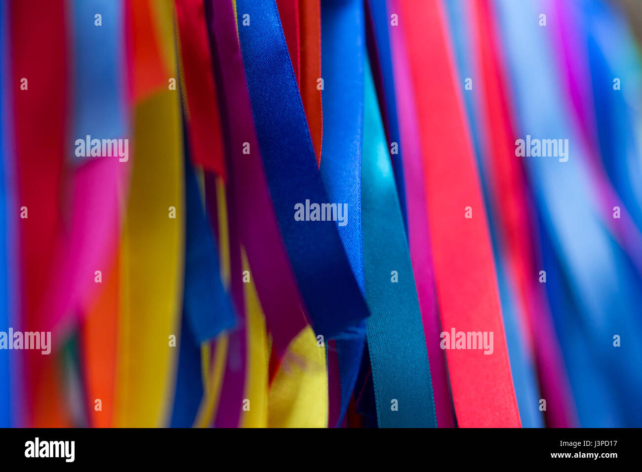 Variety of satin ribbons in different colors and lengths Stock Photo ...