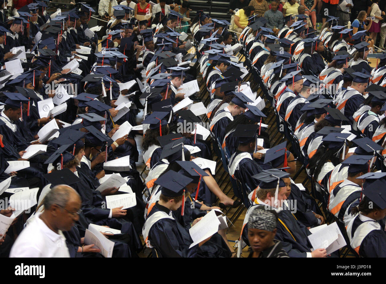 Graduation ceremony at the end of high school years, USA Stock Photo ...