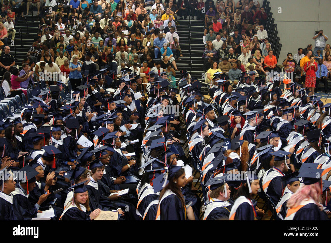 Graduation ceremony at the end of high school years, USA Stock Photo ...