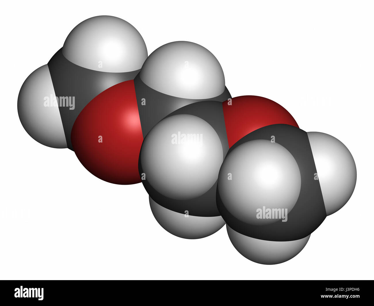 Dimethoxyethane (glyme, monoglyme, dimethyl glycol, DME) molecule ...