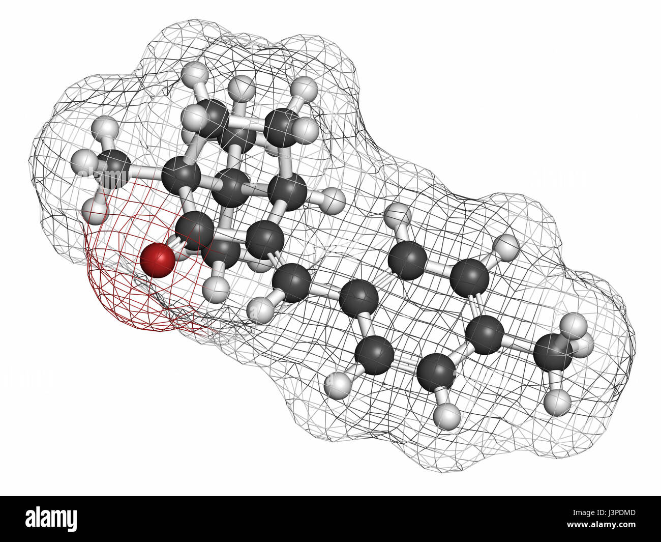 Enzacamene sunscreen molecule (UV filter). Atoms are represented as ...