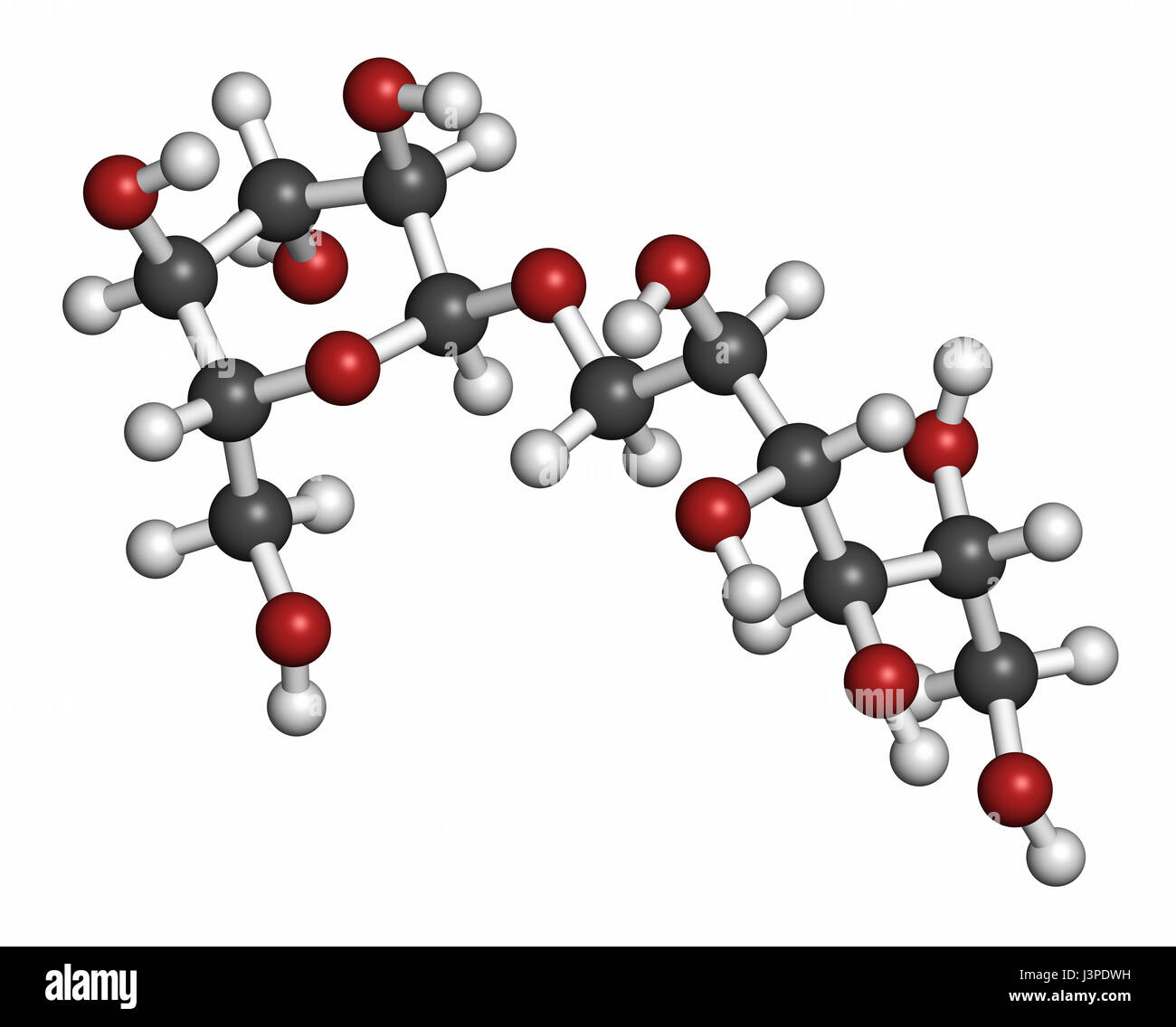 Isomalt sugar substitute molecule (one of two components shown). Atoms ...
