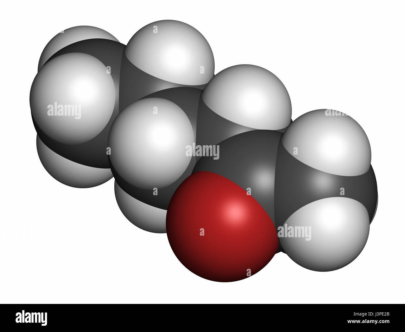 Methyl butyl ketone (MBK, 2-hexanone) solvent molecule. Atoms are ...