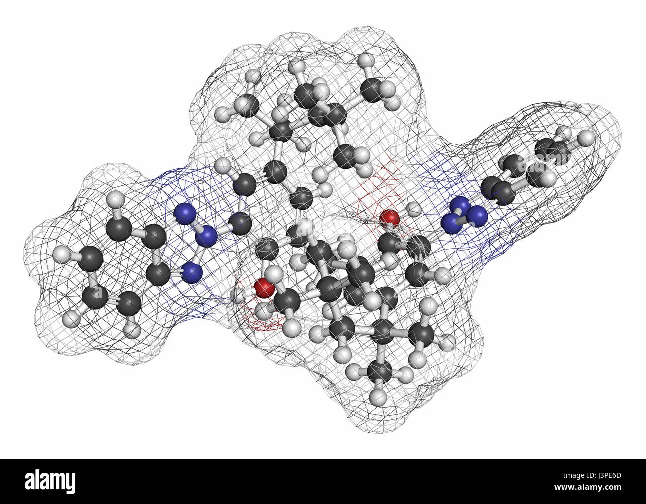 Bisoctrizole sunscreen molecule. Atoms are represented as spheres with ...